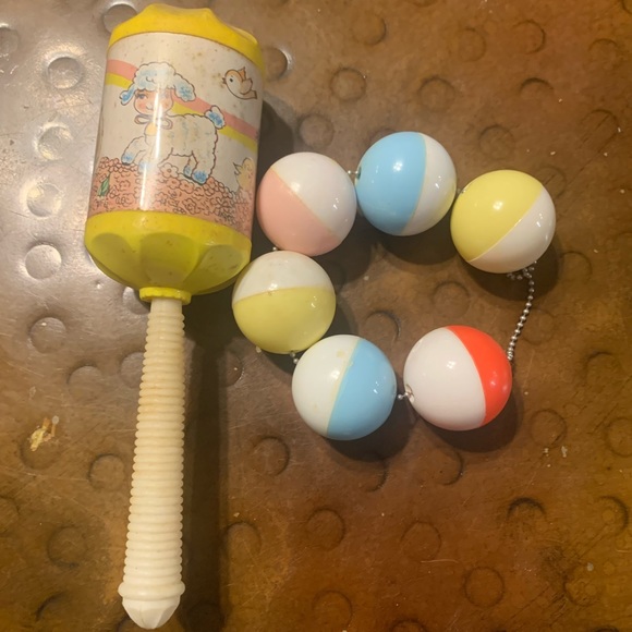 American Vintage | Toys | Set Of 2 Vintage Baby Rattles Little Lamb ...